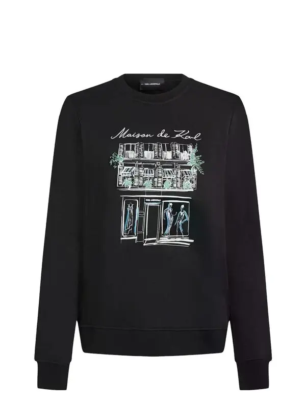 Karl Lagerfeld Paris Store Sketch Sweatshirt - Black