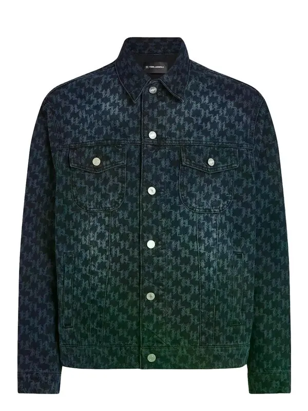 Karl Lagerfeld Monogram Denim Jacket - Blue