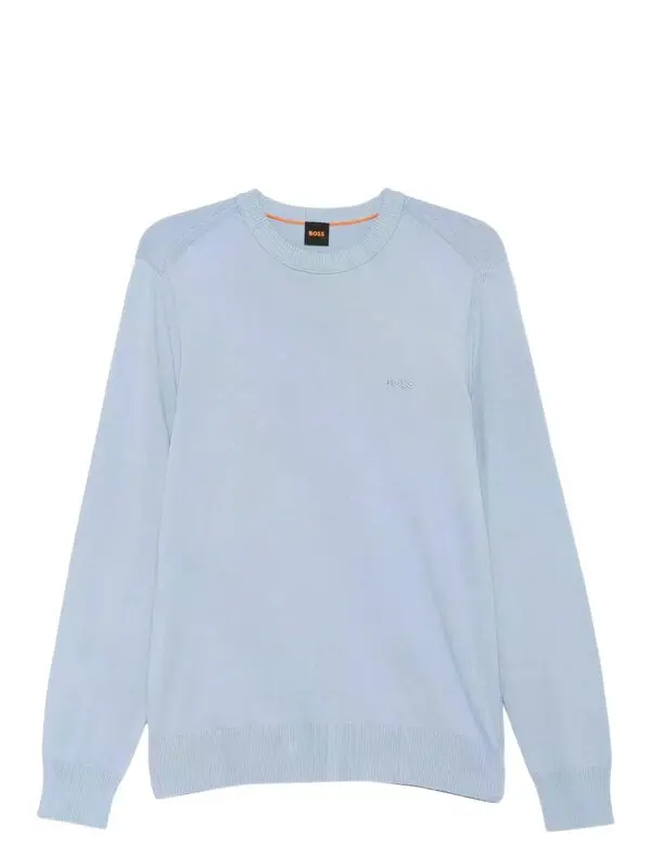 Hugo Boss Crew-neck Sweater With Logo - Blue