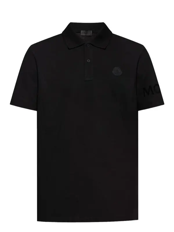 Moncler Logo-plaque Polo Shirt - Black