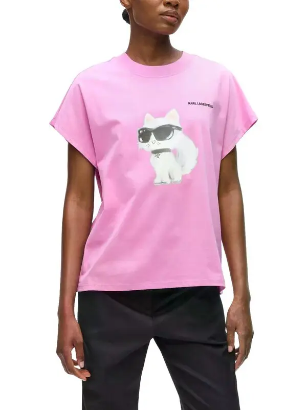 Karl Lagerfeld Choupette-print Oversized T-shirt - Pink