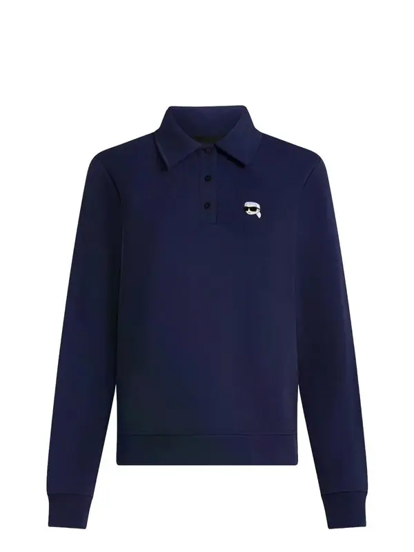 Karl Lagerfeld Ikon-patch Polo Sweatshirt - Blue