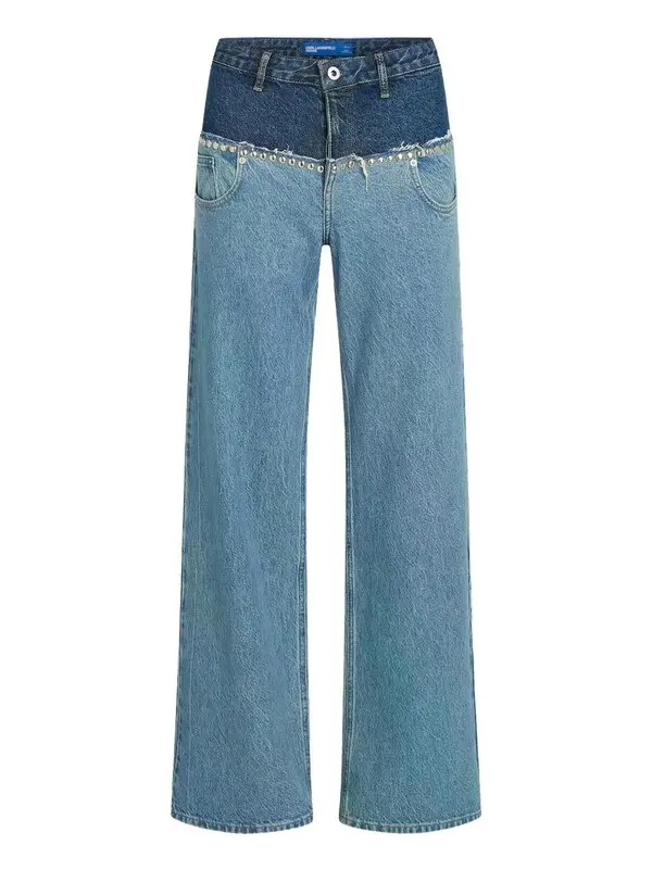 Karl Lagerfeld Studded High-rise Jeans - Blue