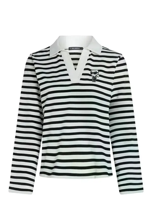 Karl Lagerfeld Striped Polo Shirt - White