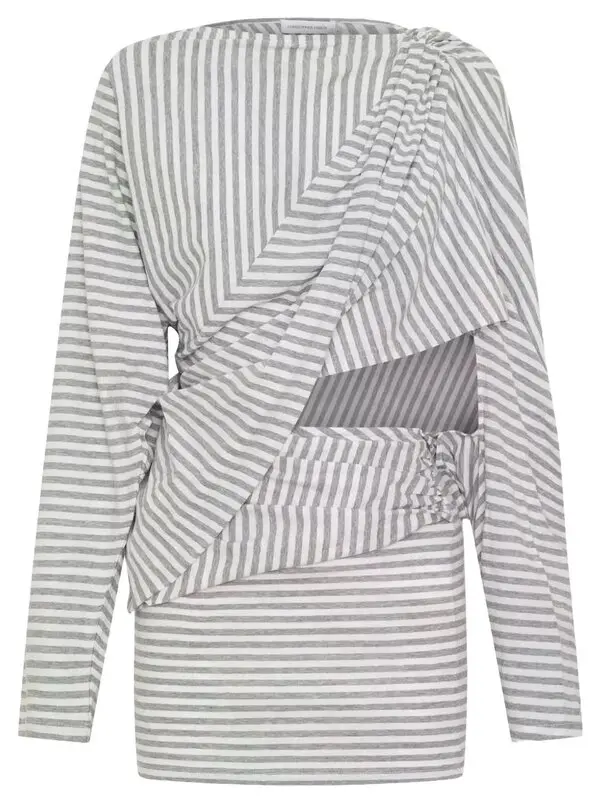 Christopher Esber Alba Draped Striped Mini Dress - Grey