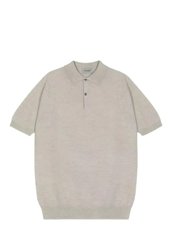 John Smedley Short-sleeved Merino-wool Polo Shirt - Grey