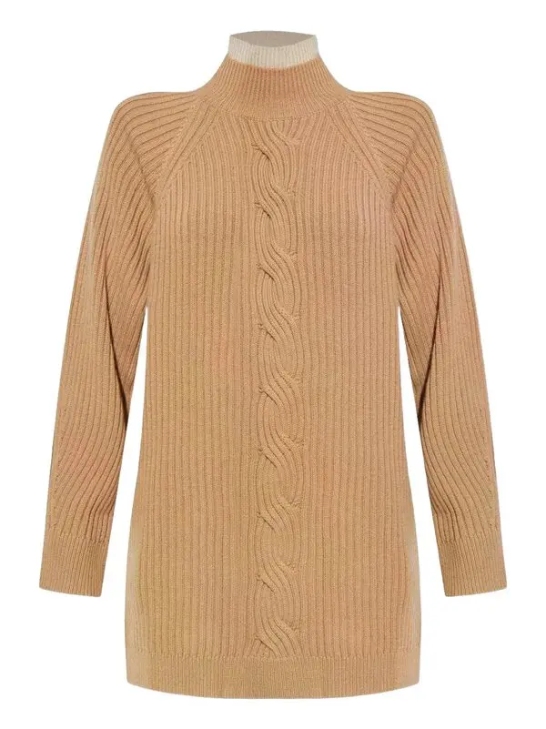 Max Mara Cable-knit High-neck Jumper - Neutrals