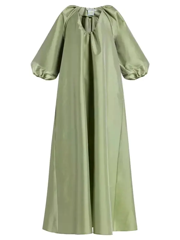 Bernadette Balloon-sleeve Maxi Dress - Green