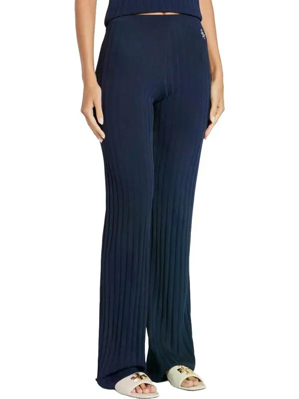 SPORTY & RICH Ribbed Knit Trousers - Blue