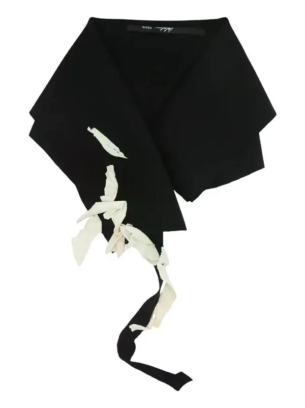 MARIA CALDERARA Contrasting Balloon Scarf - Black