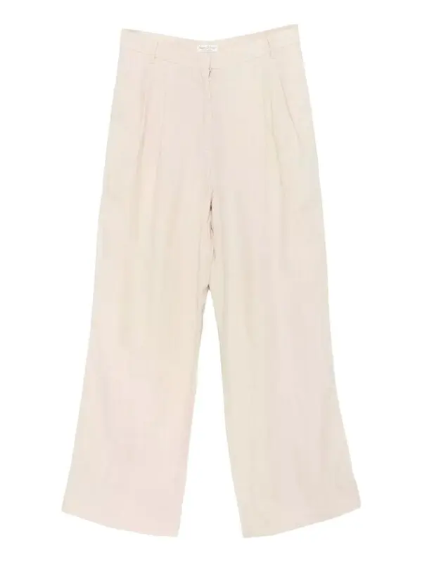 Marc O'polo Pleated Linen Trousers - Neutrals