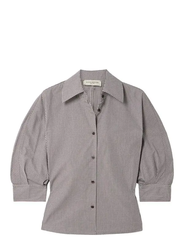 KALLMEYER Colette Cropped Gingham Cotton-poplin Shirt - Multi