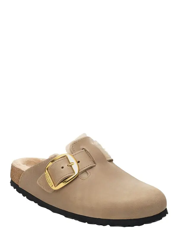 BIRKENSTOCK Boston Big Buckle Shearling Clog - Tobacco Brown