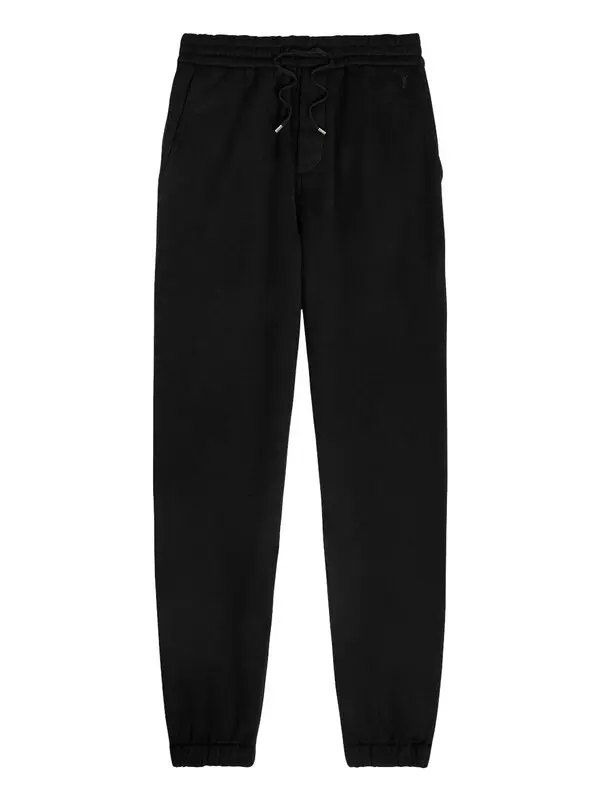Saint Laurent Logo-embroidered Cotton Sweatpants - Admiral