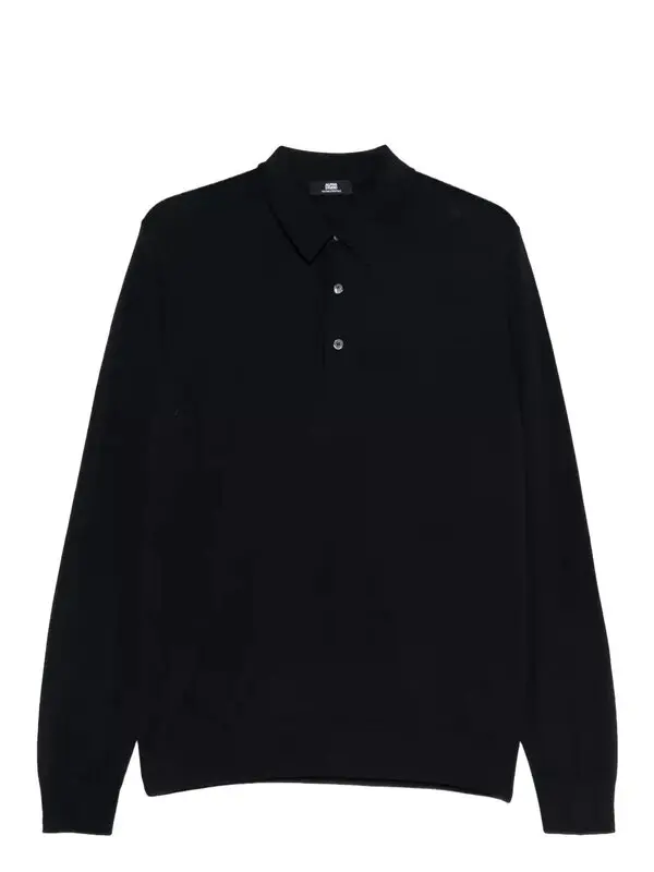 Alpha Studio Long-sleeved Polo-neck Sweater - Blue