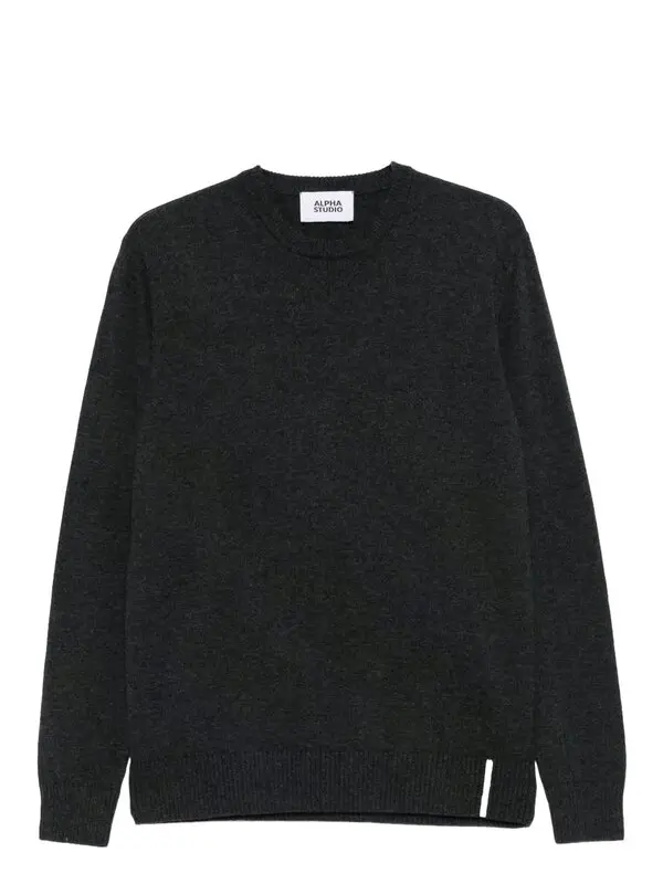 Alpha Studio Crew-neck Wool Sweater - Grey