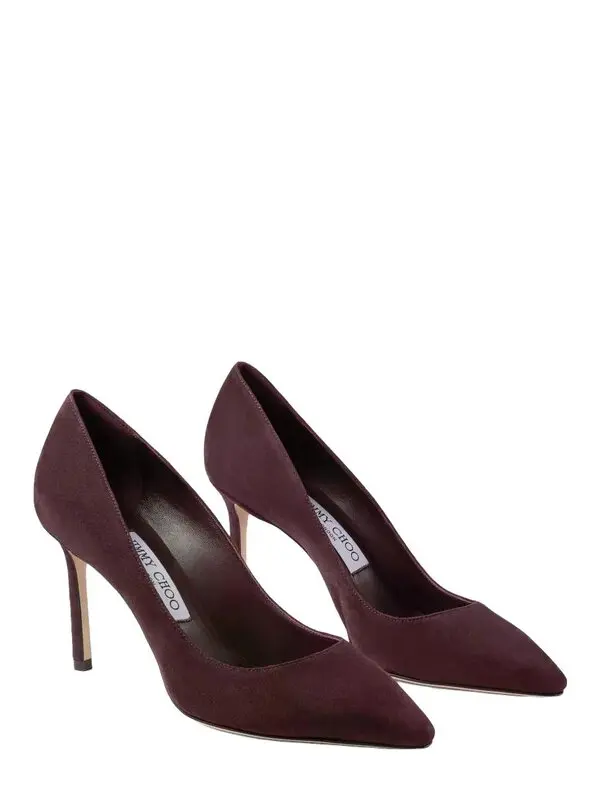 JIMMY CHOO 85mm Romy Pointed-toe Suede Pumps - Red