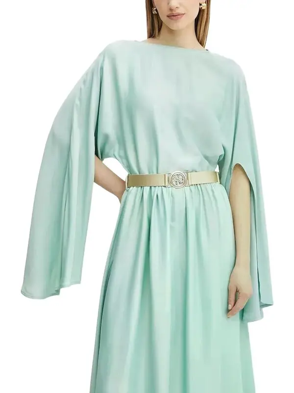 Guess Cape-sleeve Belted Midi Dress - Green