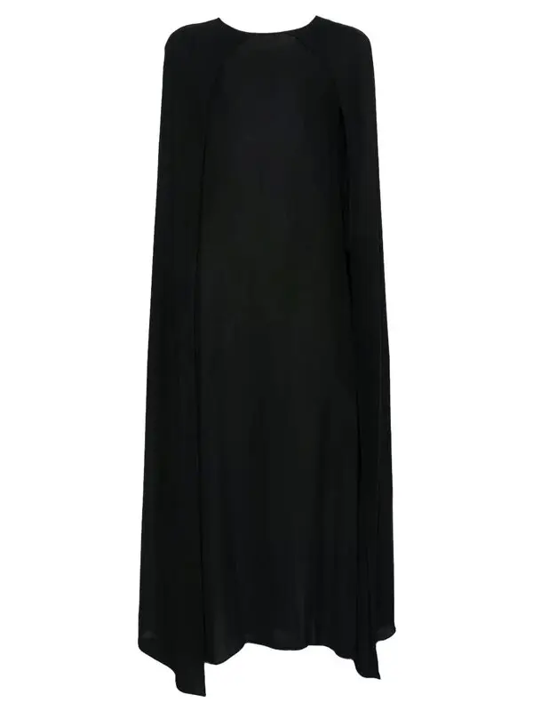 Plan C Cape-back Viscose Dress - Black