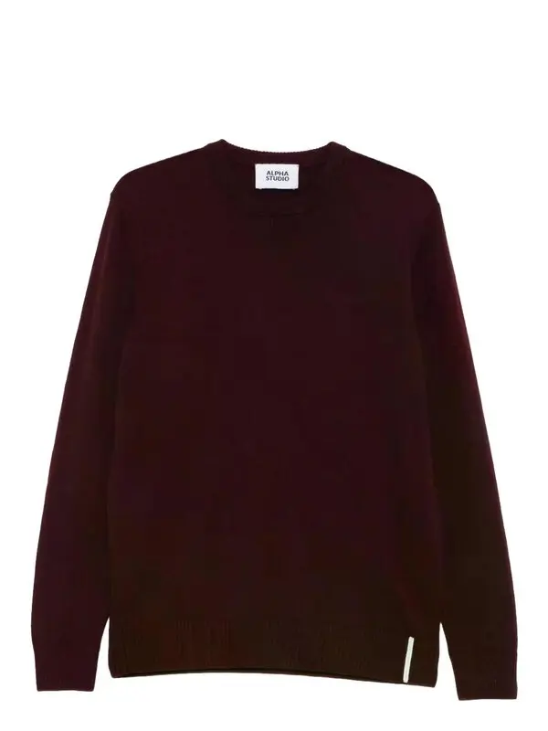 Alpha Studio Crew-neck Wool Sweater - Red