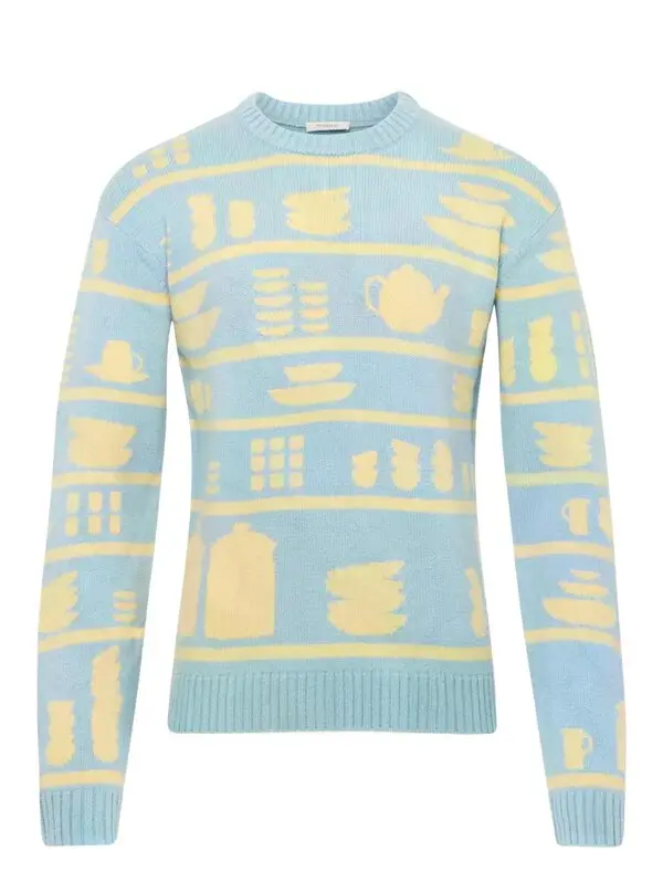 JW Anderson Crockery-jacquard Jumper - Blue