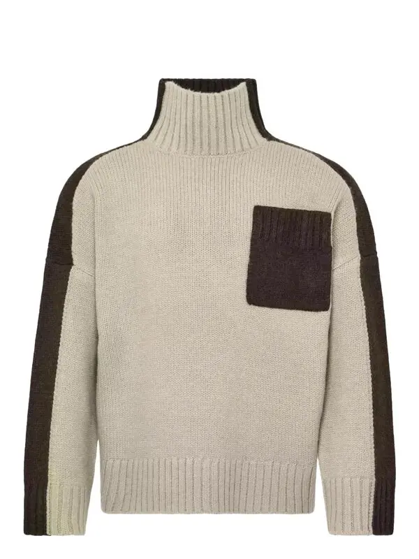 JW Anderson Panelled High-neck Sweater - Neutrals