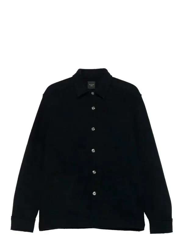 XACUS Wool Patch-pocket Shirt - Blue