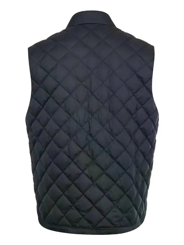 Moncler Quilted Button-fastening Vest - Blue