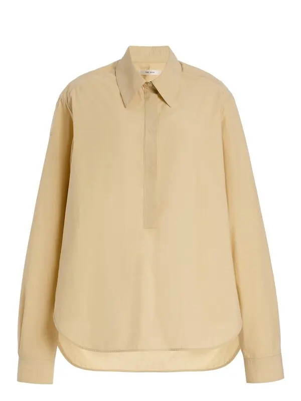 THE ROW Margan Cotton-poplin Pullover Shirt - Neutral