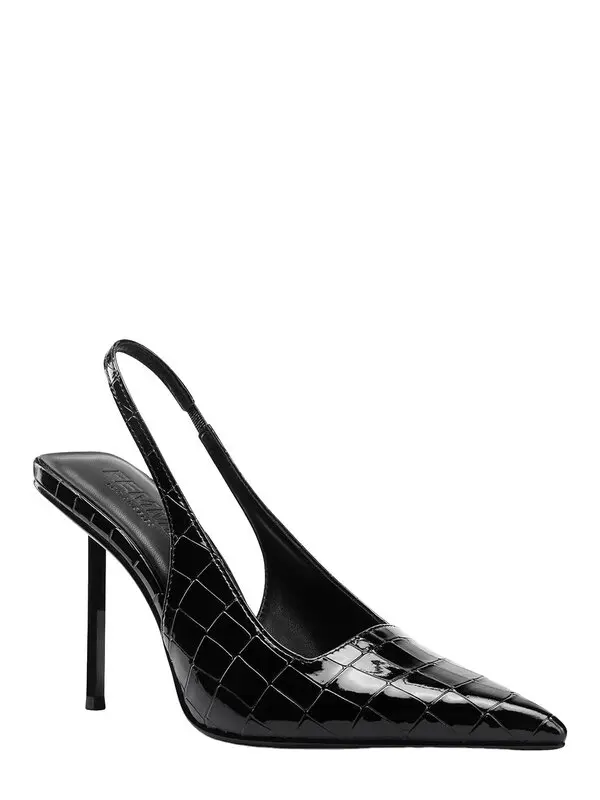 Femme La G63 Slingback Pumps - Croc Black