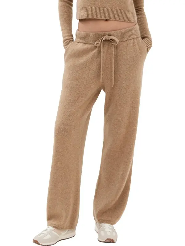 THE ELDER STATESMAN Cashmere Lounge Pants - Camel