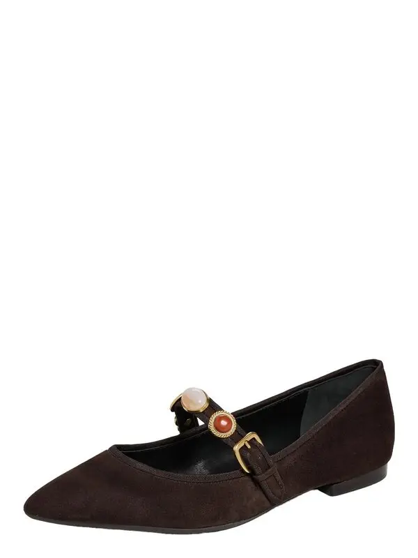 Veronica Beard Selene Charms Flats - Espresso