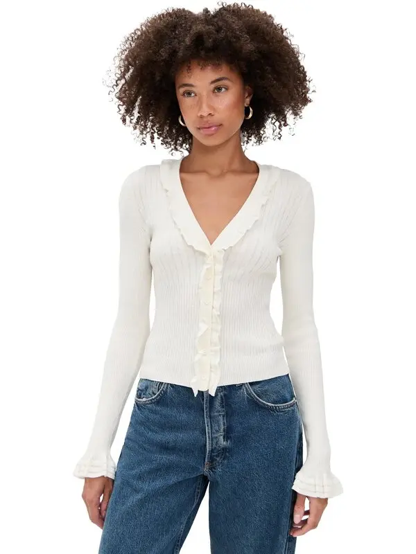 Paige Demetra Cardigan - Antique White