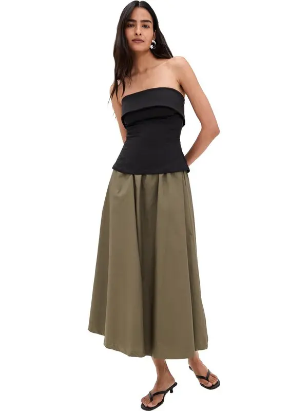 EN SAISON Arden Mixed Media Dress - Black Olive