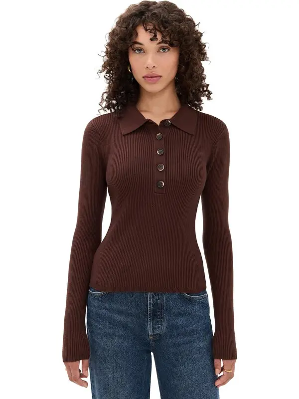 Joe's Jeans The Lisa Polo Sweater - Chocolate