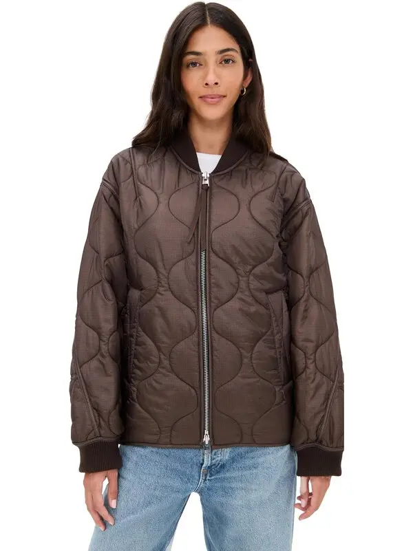 AGOLDE Isla Quilted Jacket - Bourbon