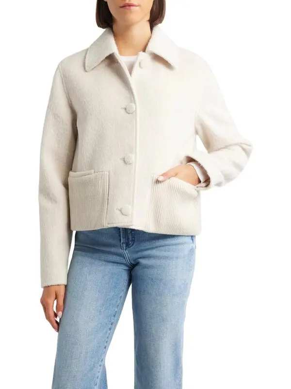 Bernardo Brushed Short Jacket - Cream