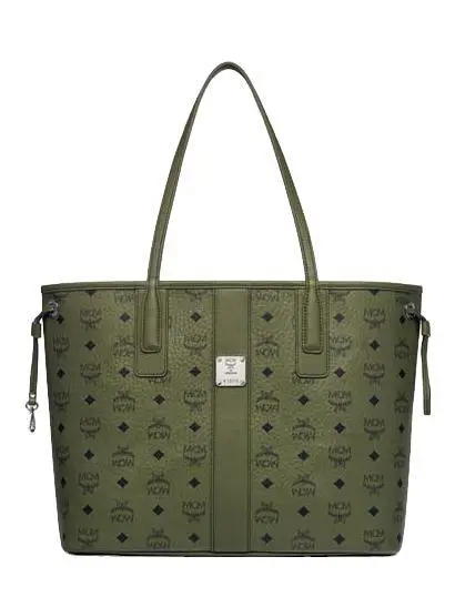 Mcm Medium Liz Shopper - Khaki Moss