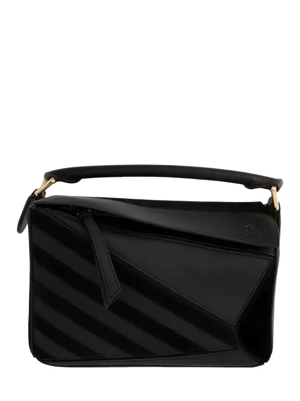 Loewe Puzzle Suede Clutch Bag - Black