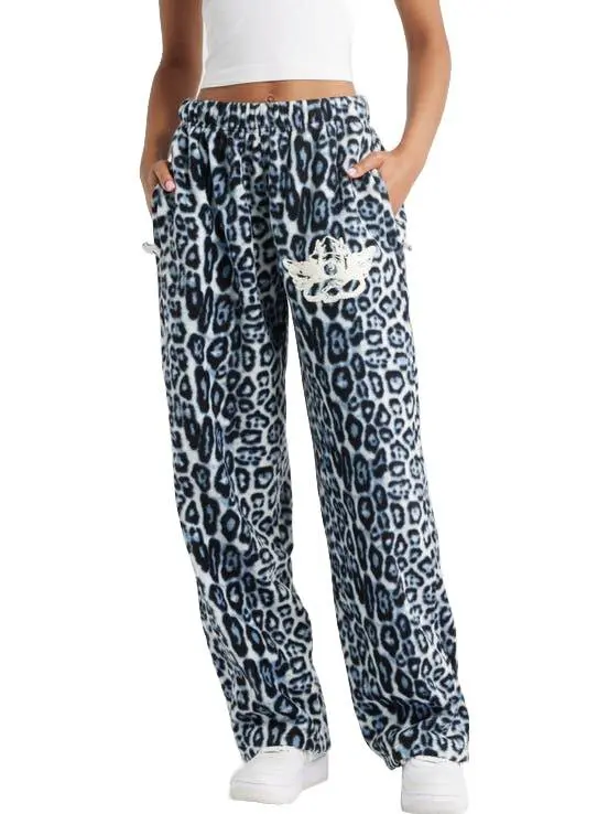 BOYS LIE Cheetah Print Sweatpants - Blue Multi
