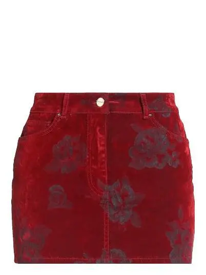 BLUGIRL Floral-print Mini Skirt With Velvet Details - Red
