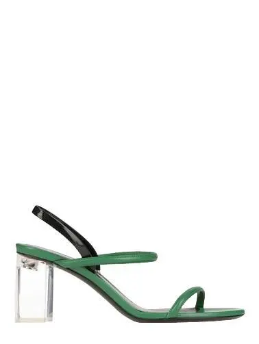 Giorgio Armani Leather Ankle Strap Sandals - Green