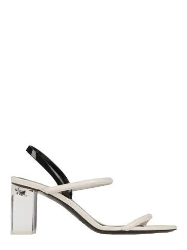 Giorgio Armani Leather Ankle Strap Sandals - White