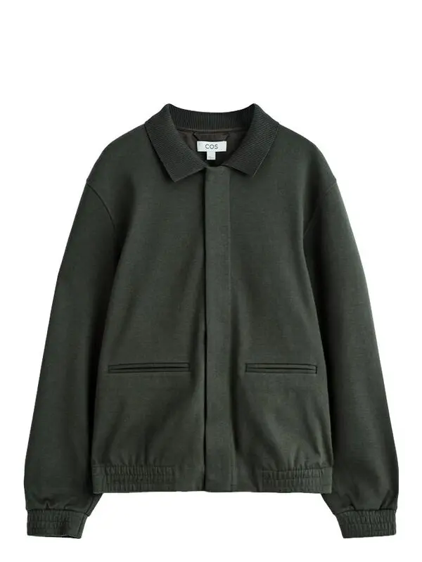 Cos Jersey Harrington Jacket - Green