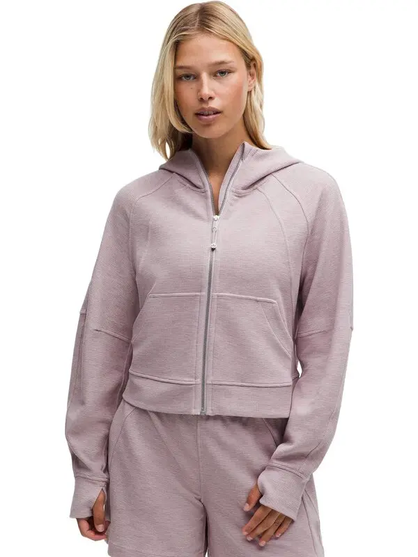 Lululemon Scuba Oversized Full-zip Hoodie - Heathered Porcelain Pink