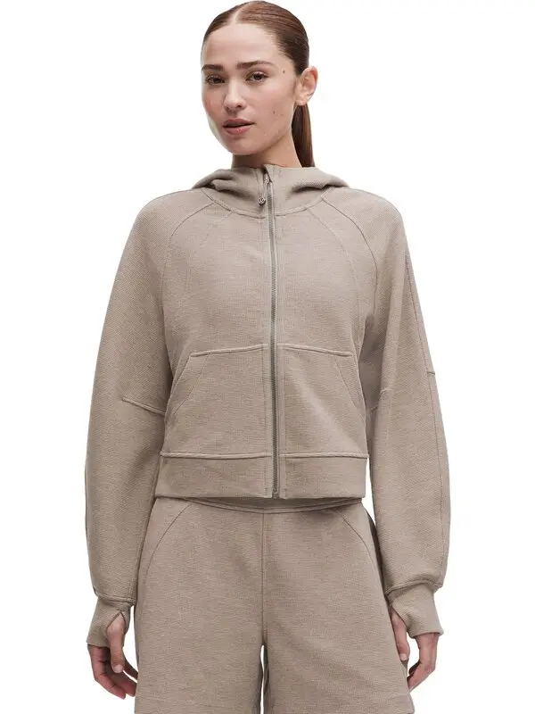 Lululemon Scuba Oversized Full-zip Hoodie - Heathered Warm Ash Grey