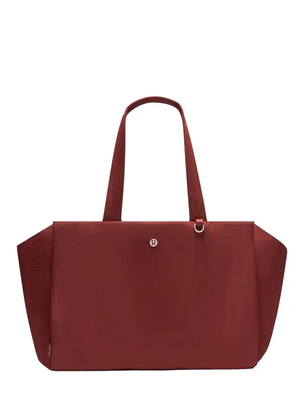 Lululemon Triple Compartment Tote 18l - Cranberry Charm/wacky Khaki/silver