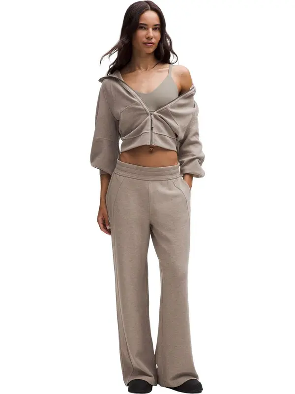 Lululemon Scuba Mid-rise Wide-leg Pant - Heathered Warm Ash Grey