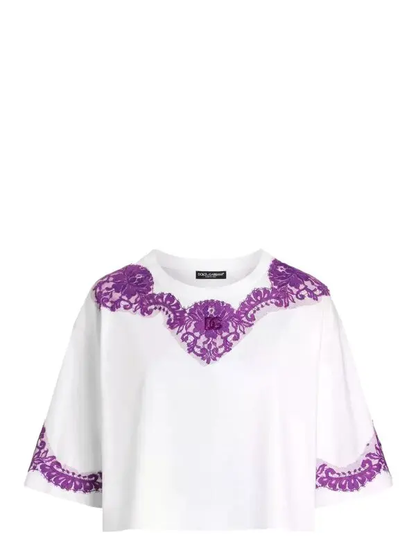 Dolce & Gabbana Lace-detailing T-shirt - White