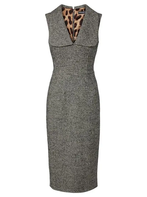 Dolce & Gabbana Wool-blend Midi Dress - Grey